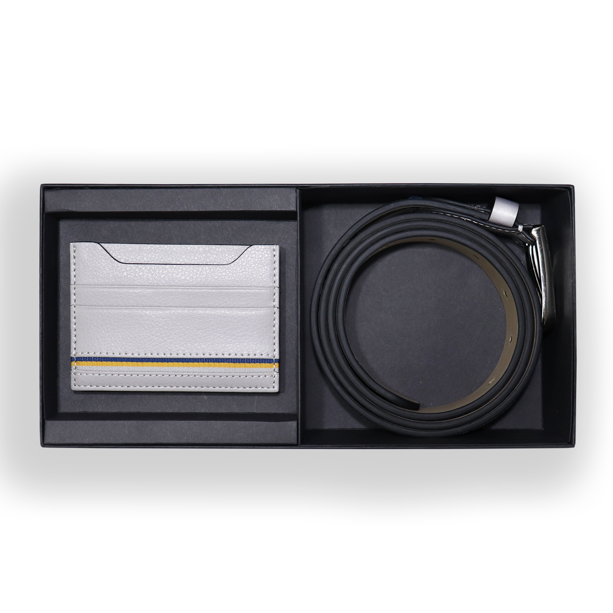 Signature Stripe Card Case and Belt Gift Set